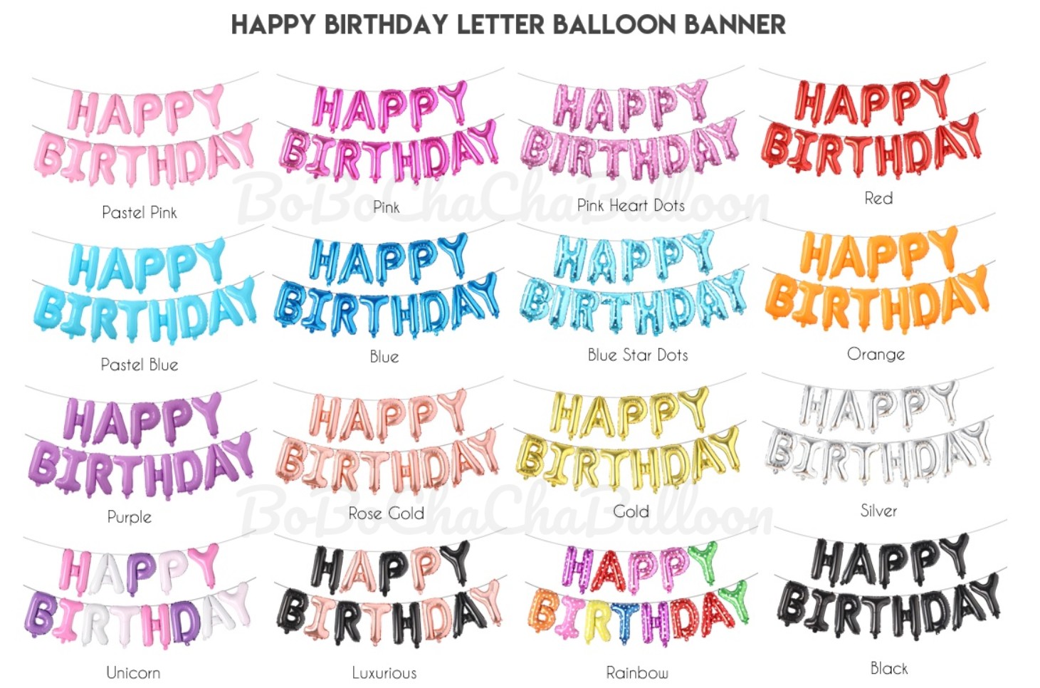 HBD ALPHABET FOIL BALLOON BANNERS – Scribble Books & School Supplies